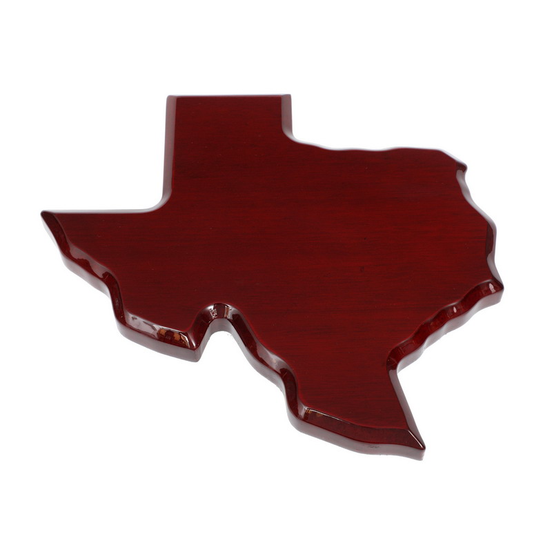 ROSEWOOD PIANO FINISH TEXAS SHAPE WOOD AWARD PLAQUE