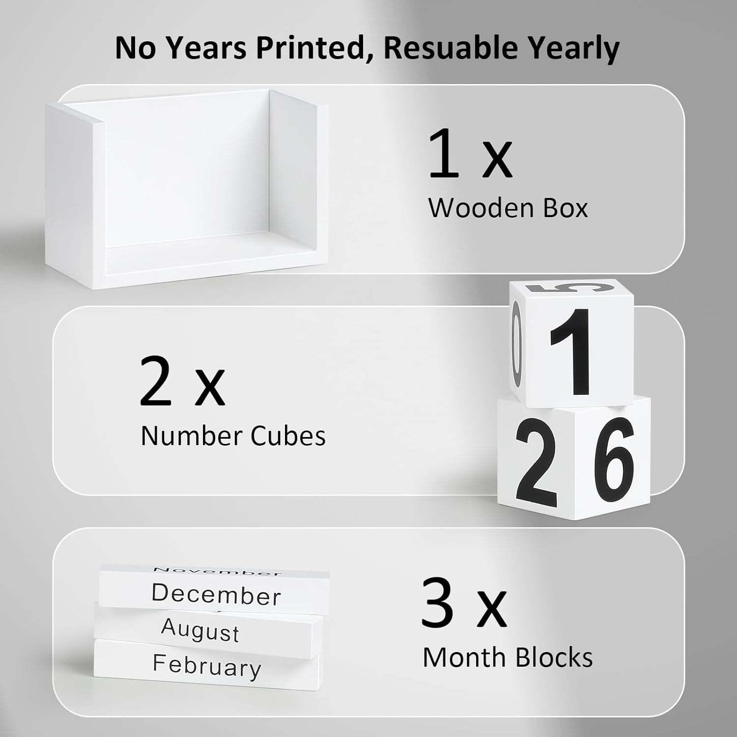 wooden perpetual block calendar